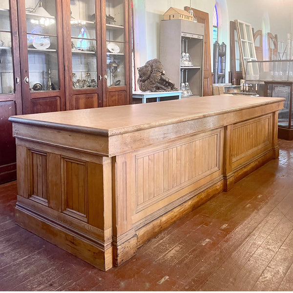 Antique Oak Mercantile Counter - Salvage-Garden
